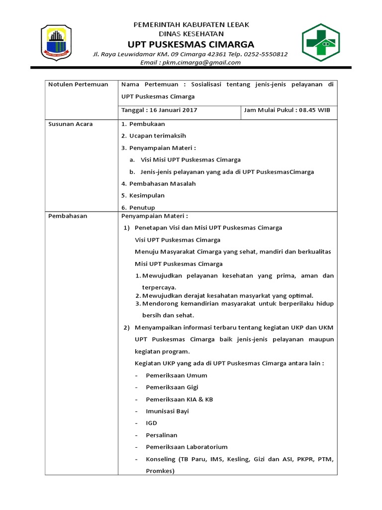 Contoh Notulen Rapat | PDF