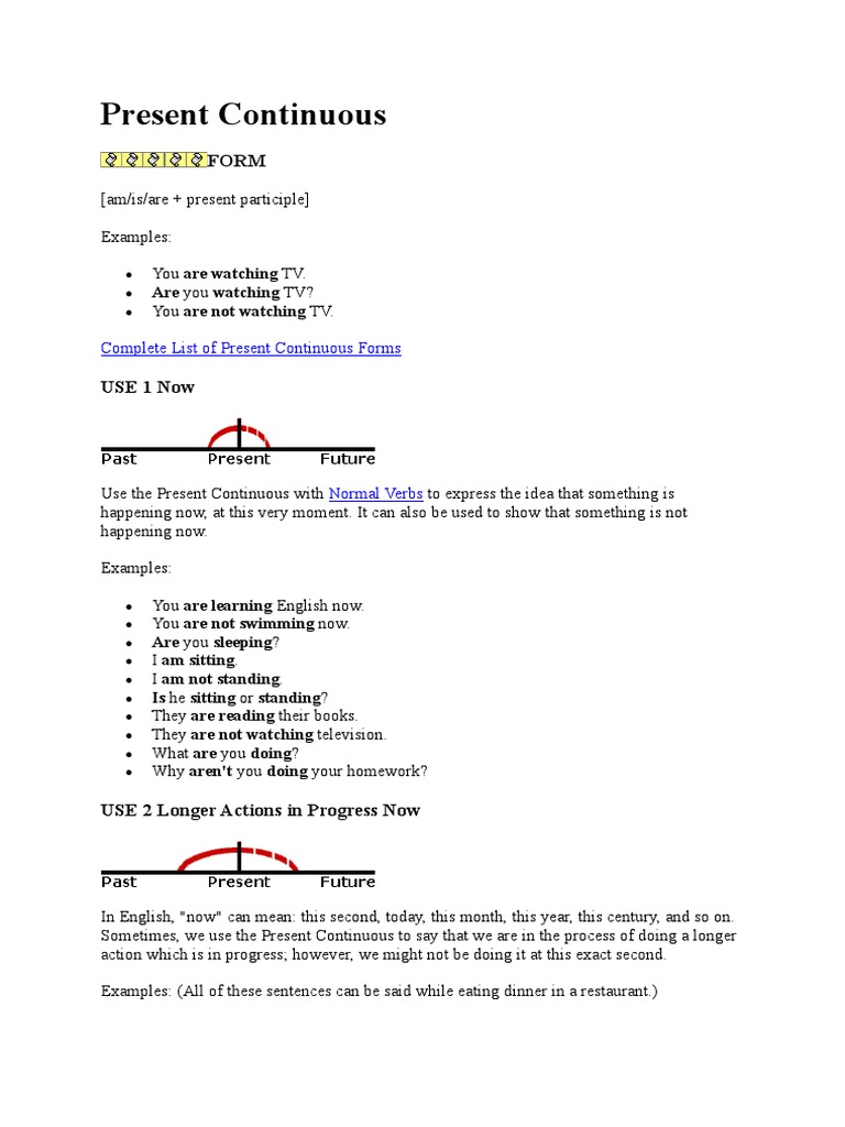 Present Continuous | PDF | Verb | English Language