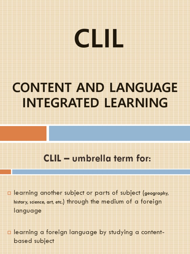 CLIL Framework for Content and Language Integrated Learning | PDF ...
