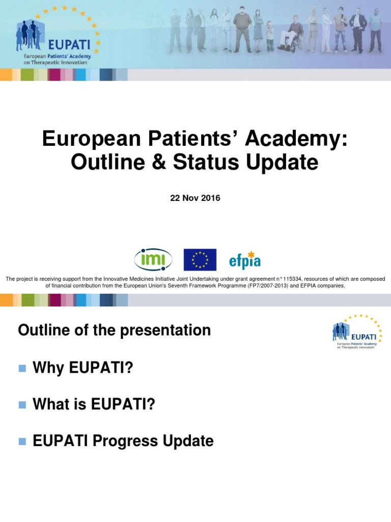 EUPATI - Status Update Sept 2016 5.0 | PDF | Clinical Trial ...
