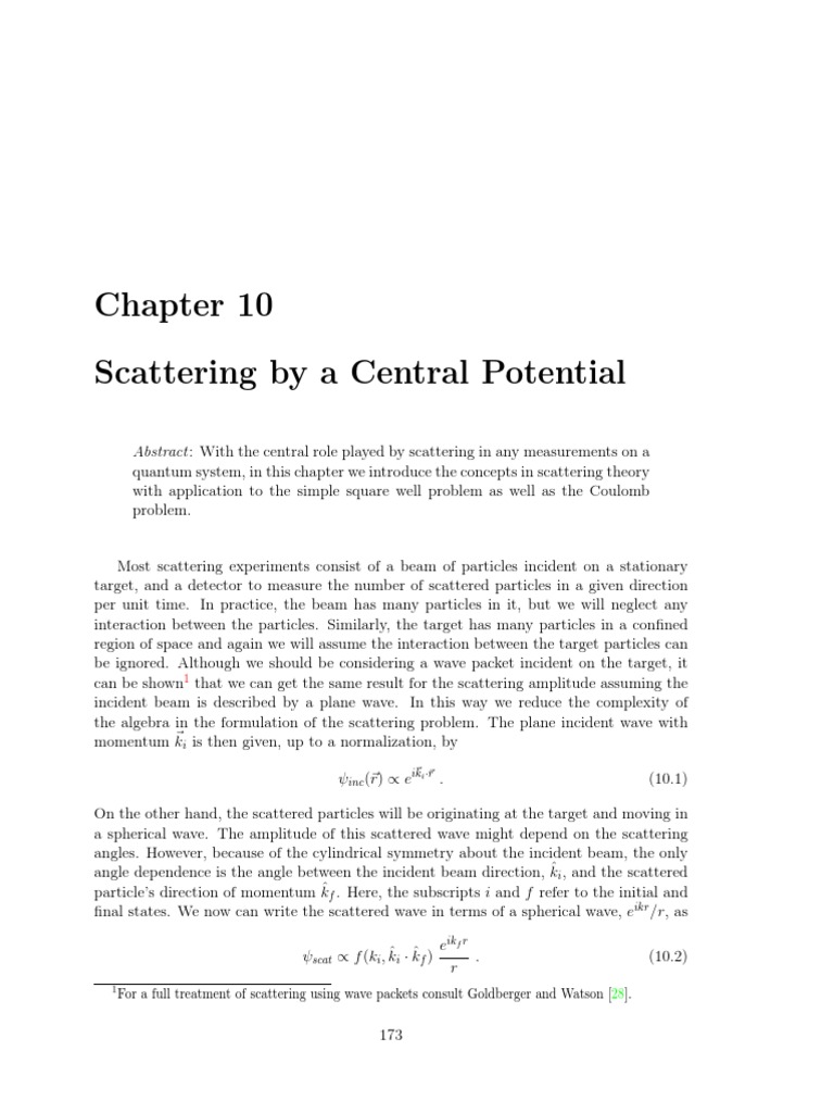 A F Nan Scattering | PDF | Wave Function | Cross Section (Physics)