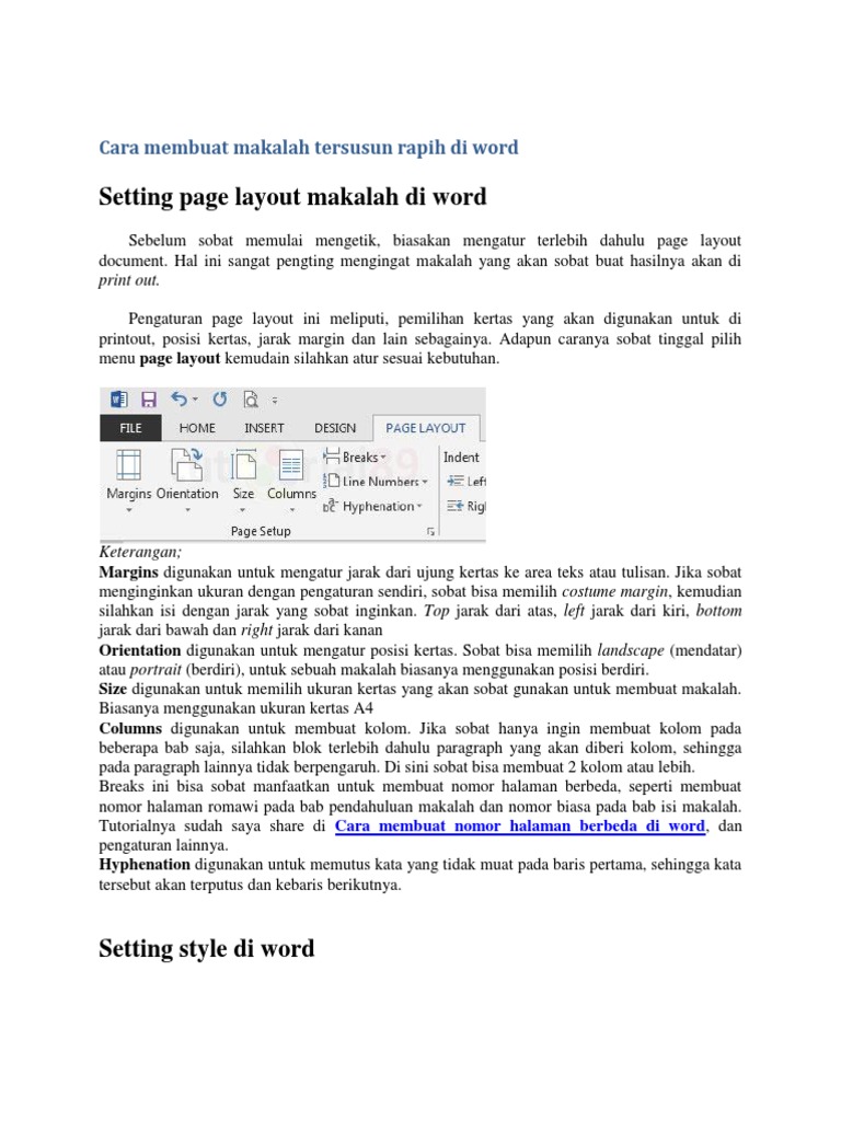 Cara Membuat Makalah Tersusun Rapih Di Word | PDF