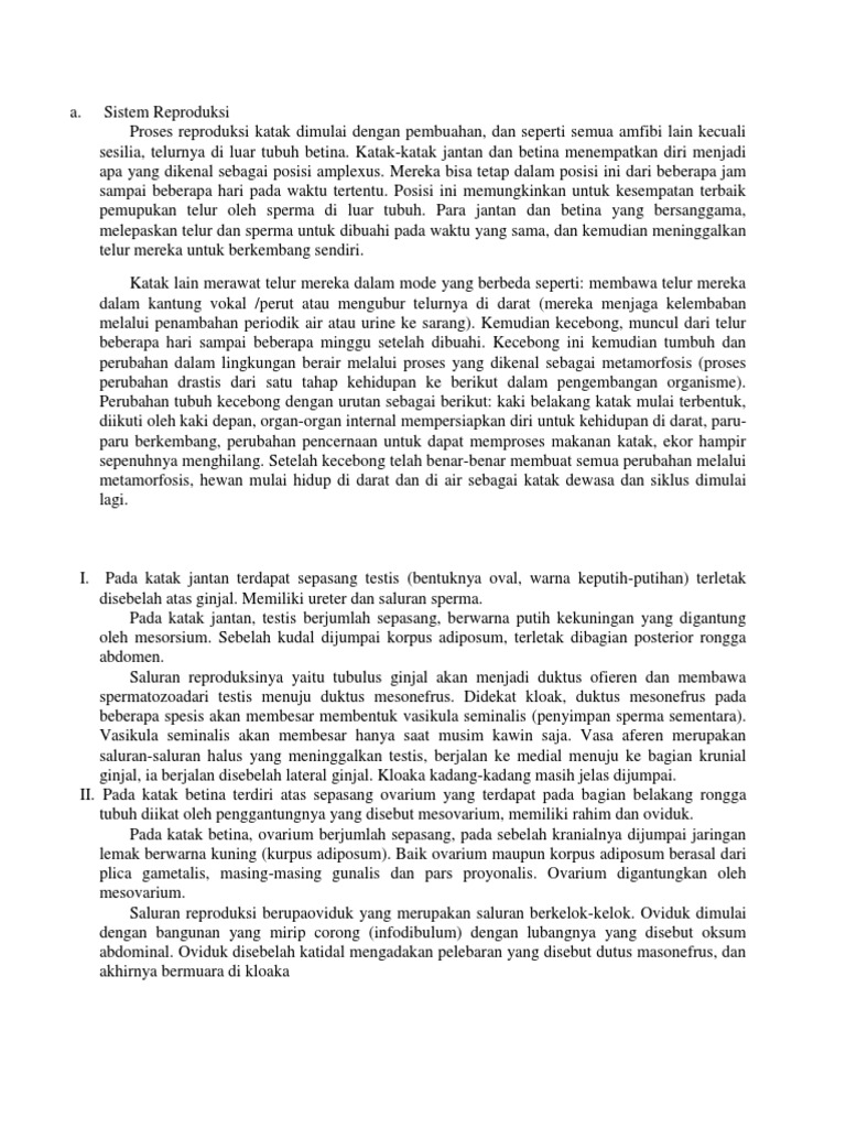 Reproduksi Katak: Proses dan Metamorfosis | PDF