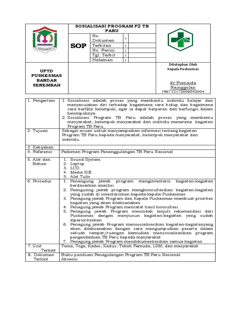 Sop Akreditasi TB | PDF