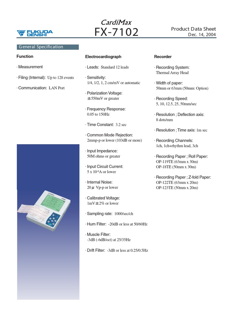 G Eneral Specification: Product Data Sheet | PDF | Physical Quantities | Electrical Engineering