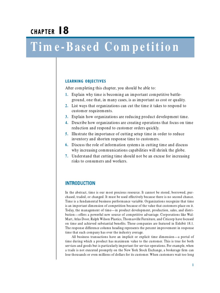 Time Based Competition | PDF | New Product Development | Inventory