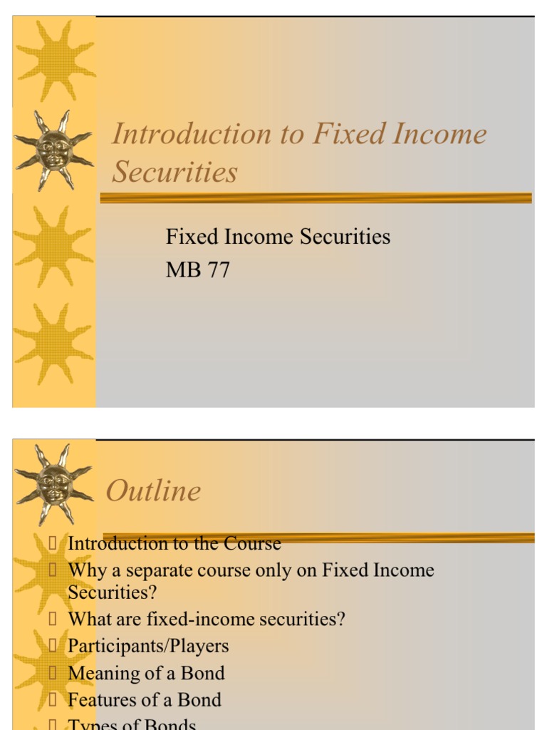 Introduction To Fixed Income Securities | PDF | Fixed Income | Securities (Finance)