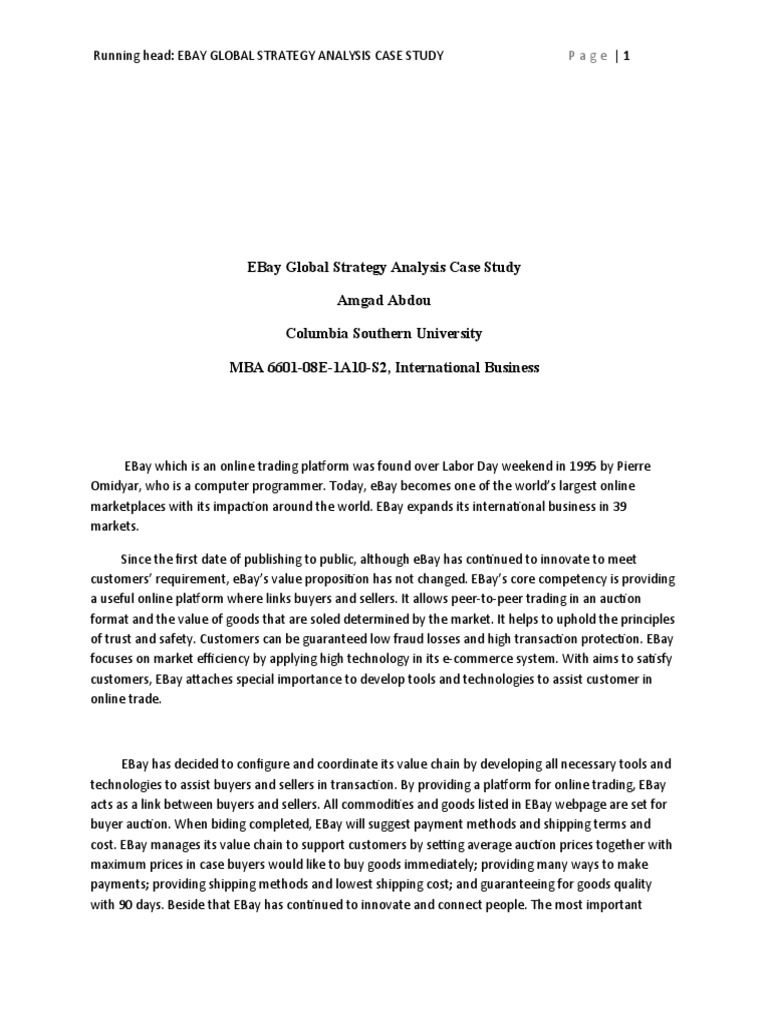 EBay Global Strategy Analysis Case Study | PDF | Business | E Bay