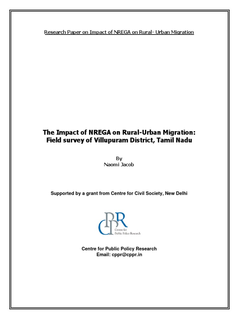 The Impact of NREGA On Rural-Urban Migra PDF | PDF | Employment ...