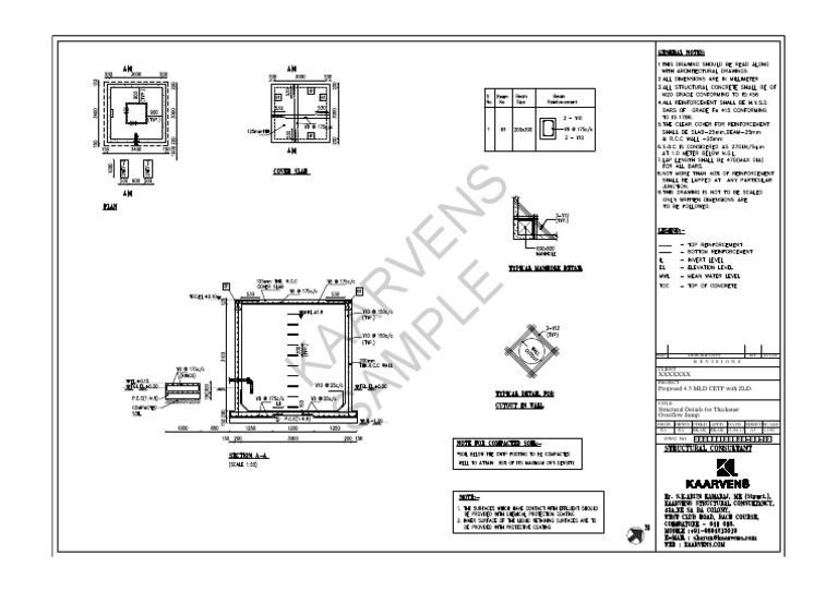Thickener Overflow Sump Layout and Detail | PDF