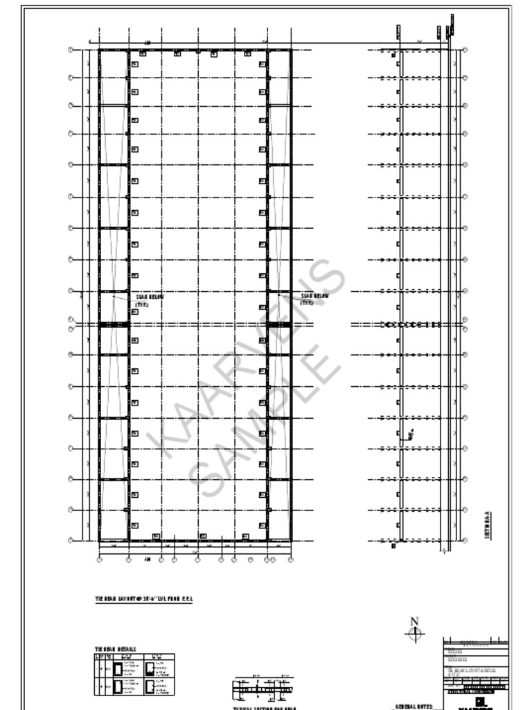 Tie Beam Layout and Details | PDF