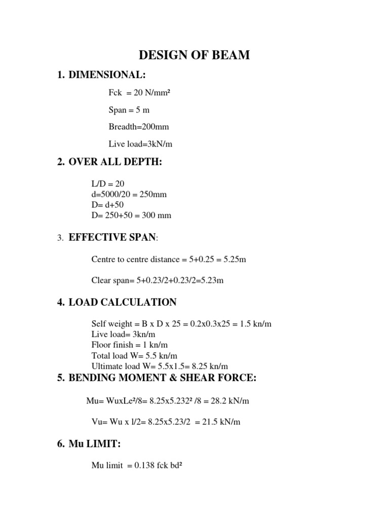 Design of Beam | PDF | Beam (Structure) | Bending