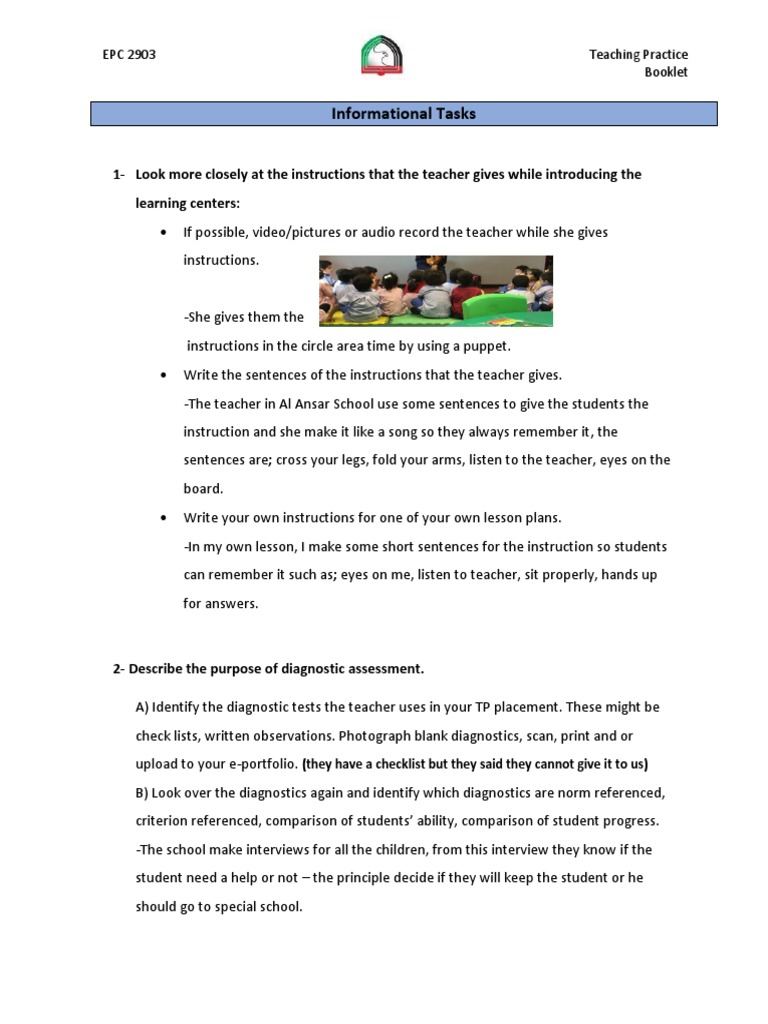 Informal Task | Download Free PDF | Classroom Management | Classroom