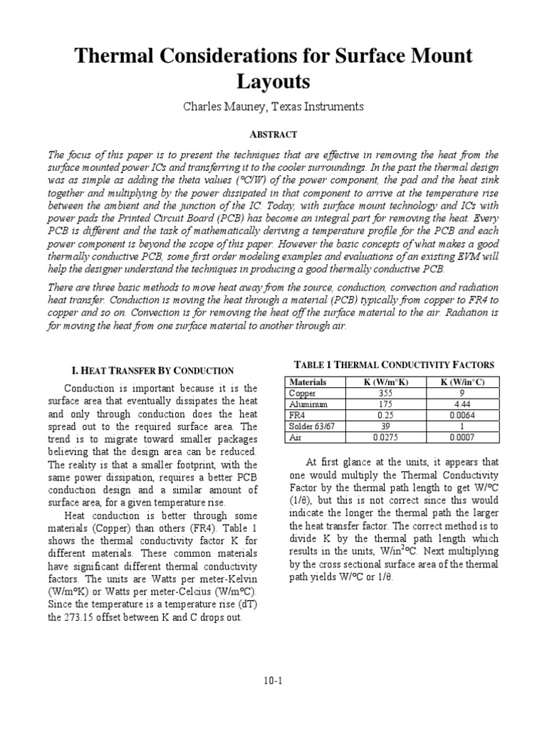 Topic 10 - Thermal Design Consideration For Surface Mount Layouts PDF ...