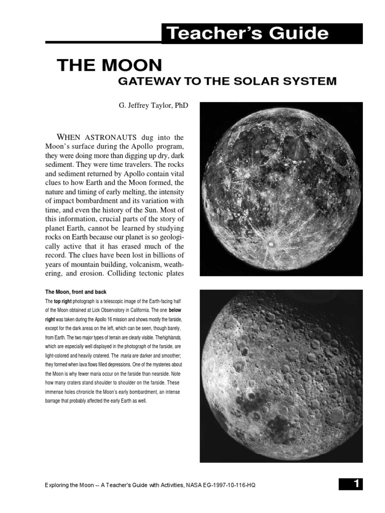 Teacher's Guide to Moon Geology Activities | PDF | Basalt | Moon