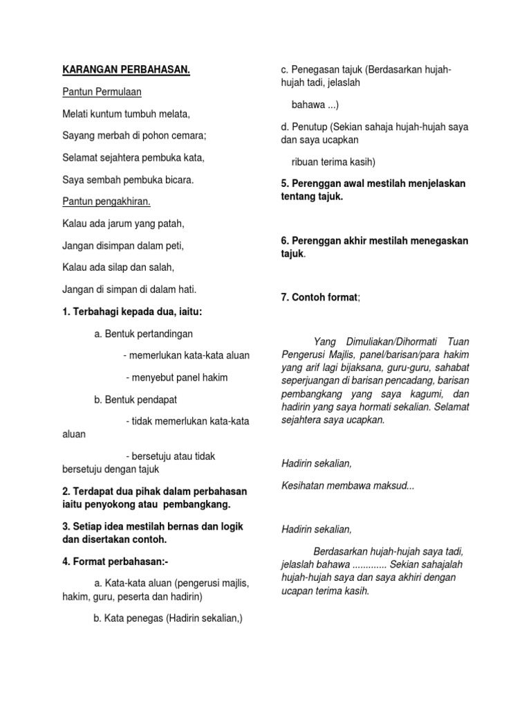 Karangan Perbahasan | PDF