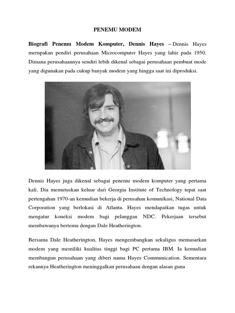 Biografi Penemu Modem Dennis Hayes | PDF