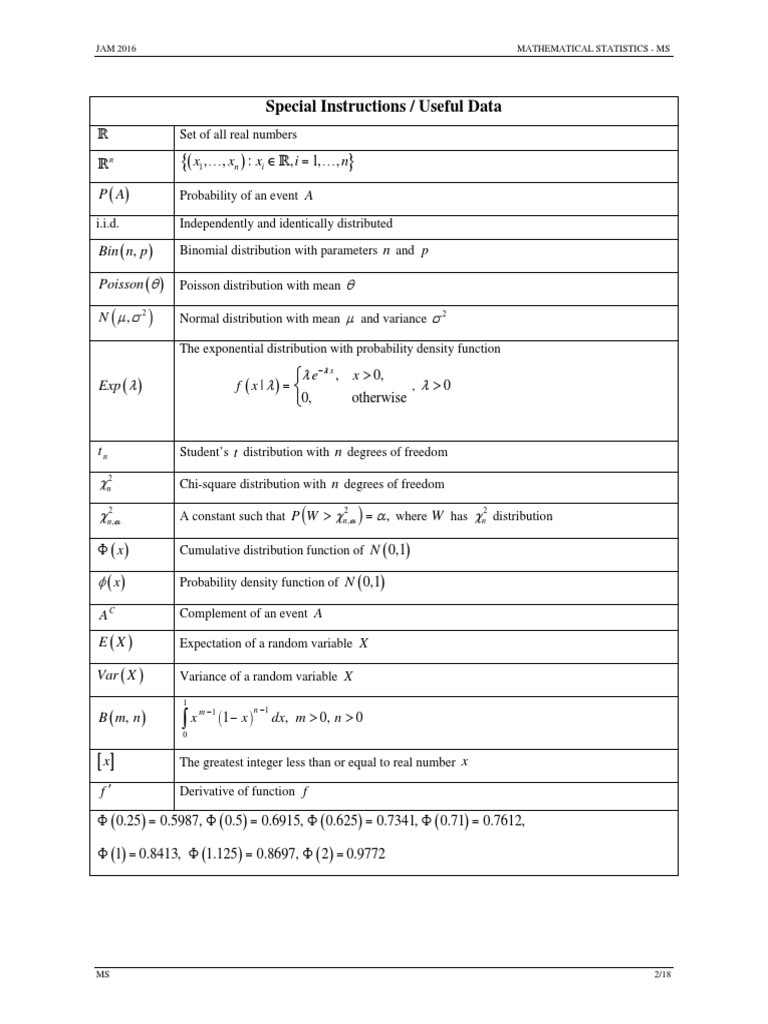 Statistical Distributions, Concepts and Models in Mathematical ...