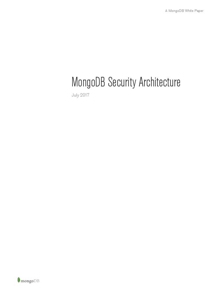 MongoDB Security Architecture WP | PDF | Mongo Db | Databases