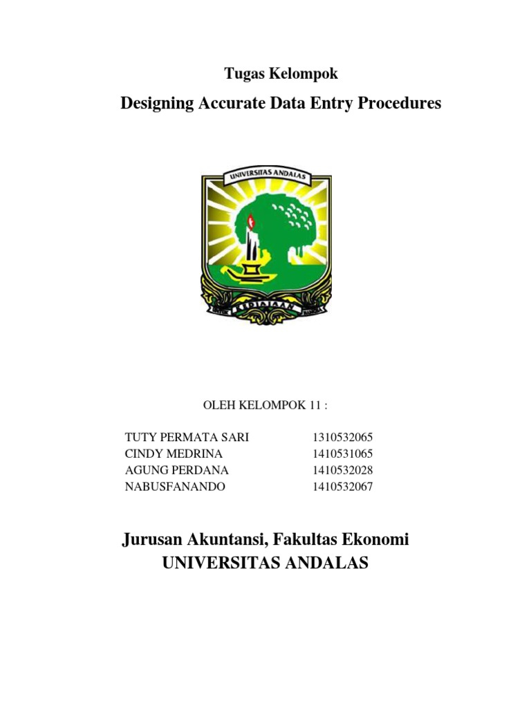 Designing Accurate Data Entry Procedure | PDF