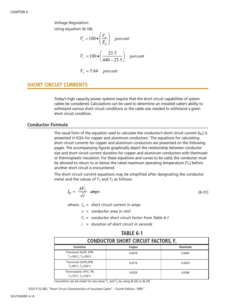 Calculating Short Circuit Currents in Power System Cables | PDF | Electrical Conductor ...