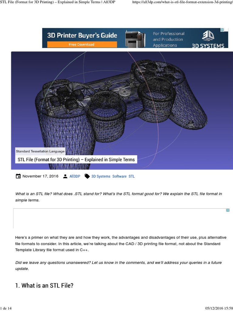 STL File (Format For 3D Printing) - Explained in Simple Terms - All3DP | PDF | 3 D Printing | 3 ...