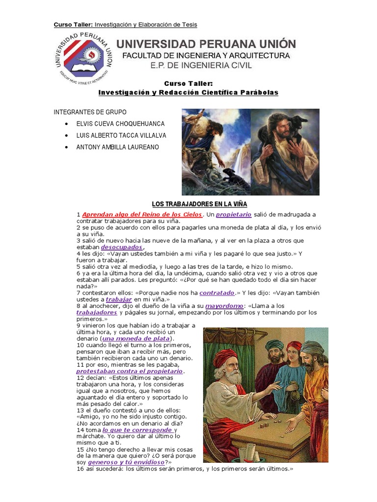Parabola 2 (Los Trabajadores en La Viña) | PDF | Religión y creencia