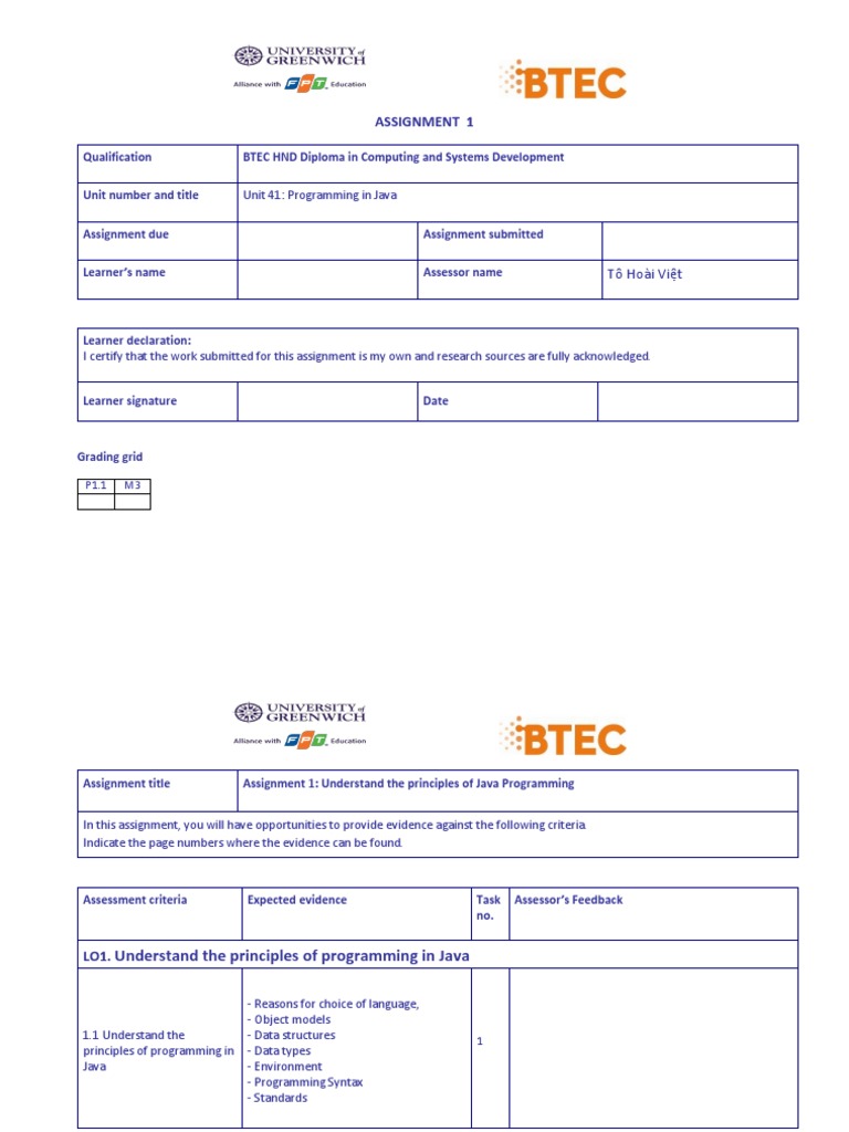 Java Programing Fpt University Assignment Pdf Class Computer Programming Method