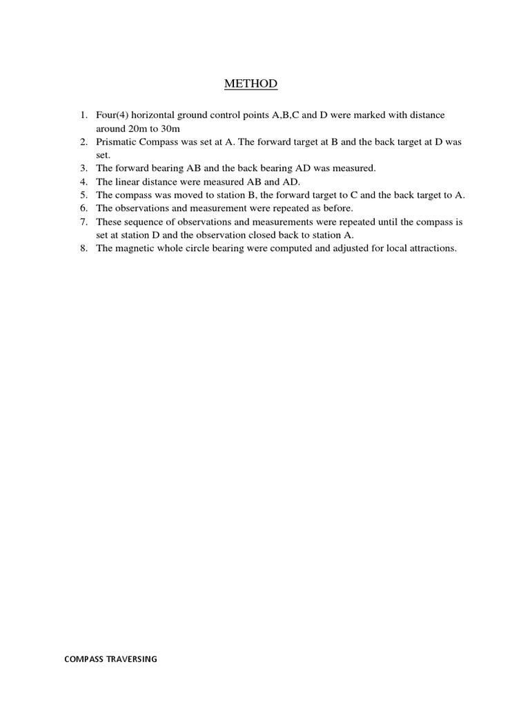 Method: Compass Traversing | PDF