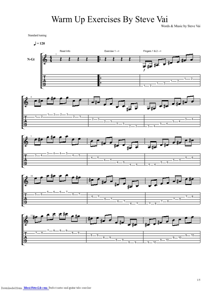 Warm Up Exercises-Warm Up Exercises by Steve Vai PDF | PDF | Celtic Musical Instruments | Music ...