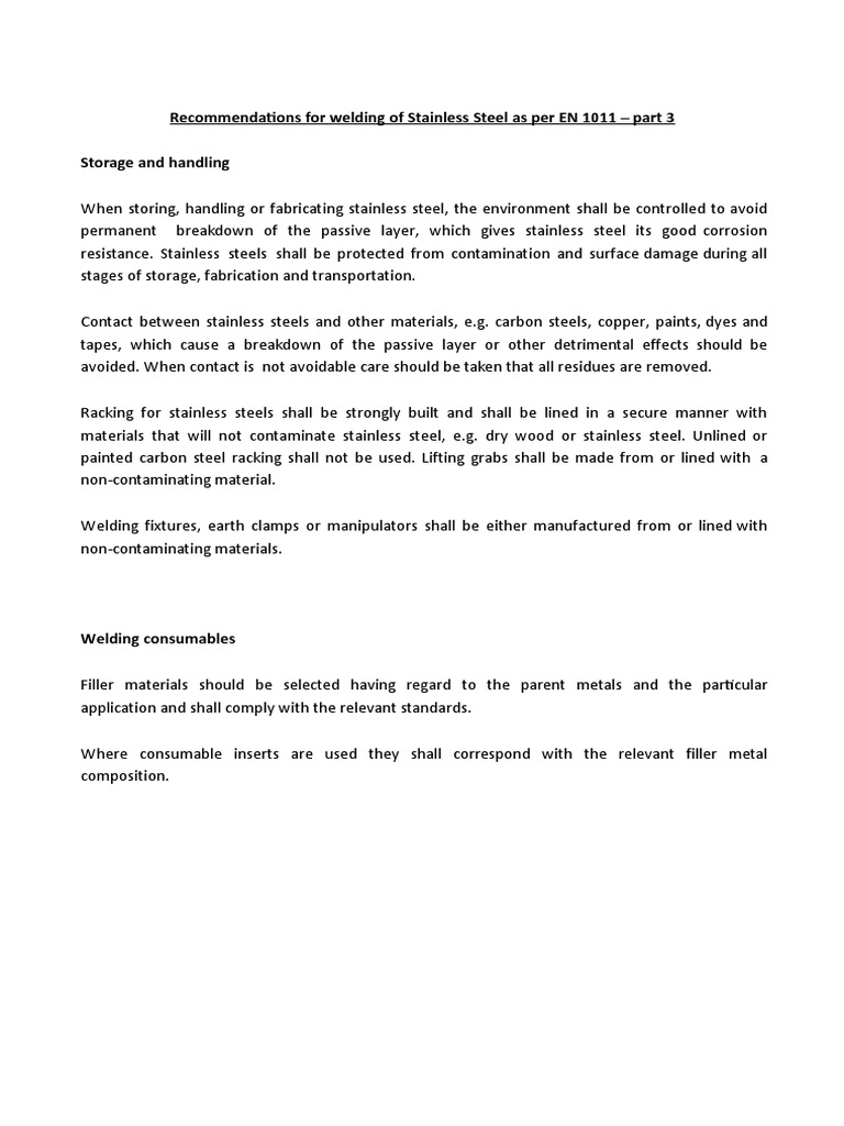 Stainless Steel Welding Notes | PDF | Steel | Welding