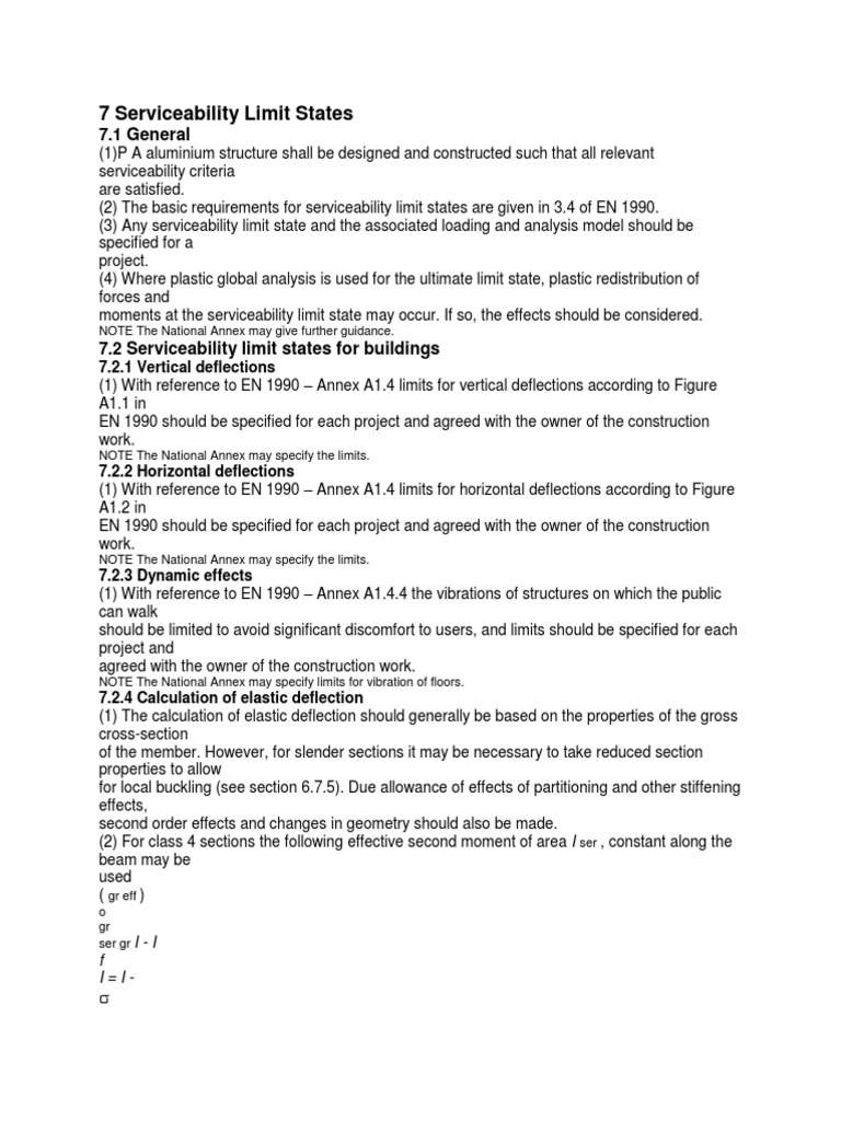 7 Serviceability Limit States: 7.1 General | PDF