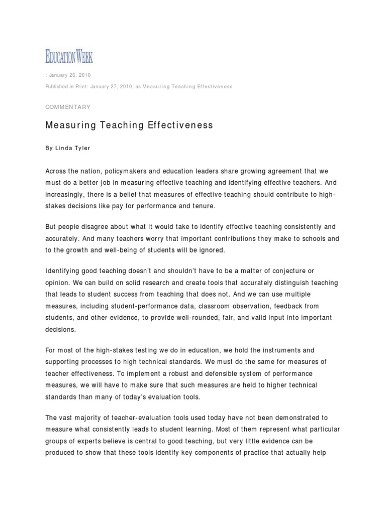 Measuring Teacher Effectiveness | PDF | Educational Assessment | Cognition