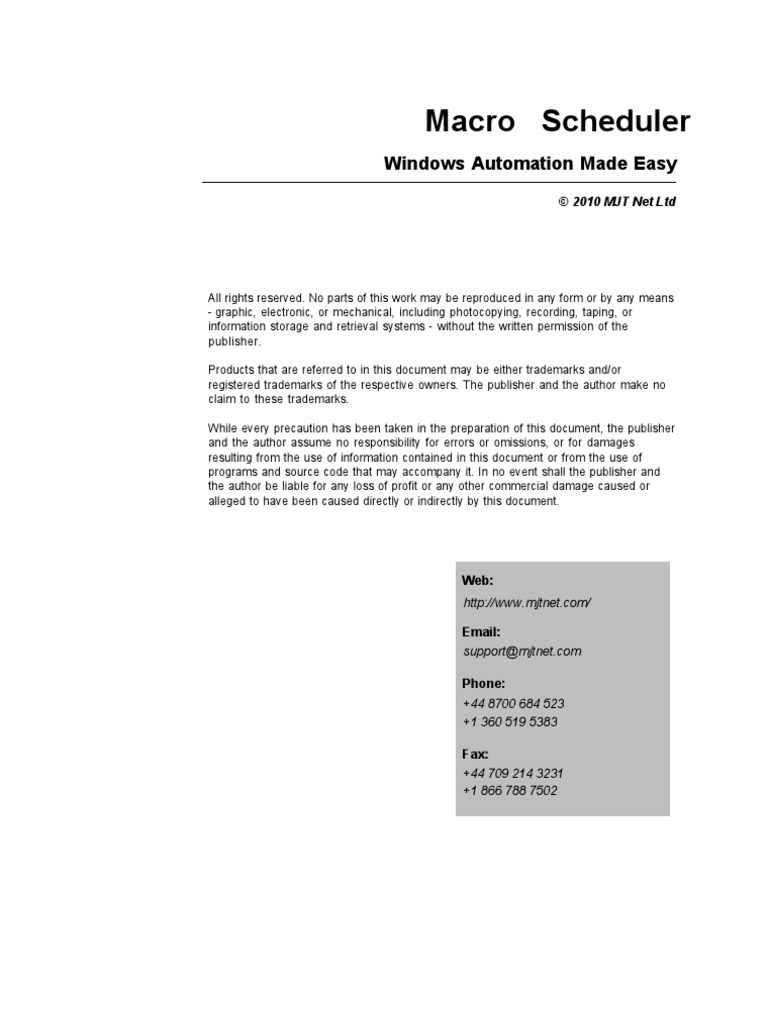 Macro Scheduler Help | PDF | System Software | Software