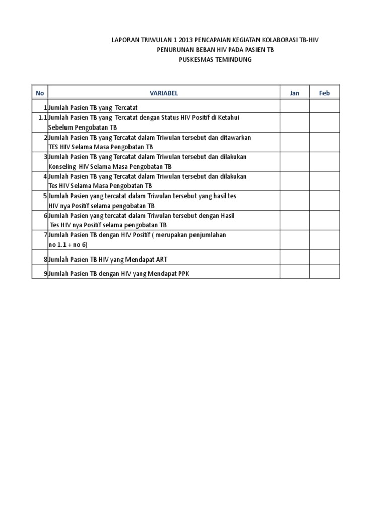 Form Skrining TB - HIV | PDF