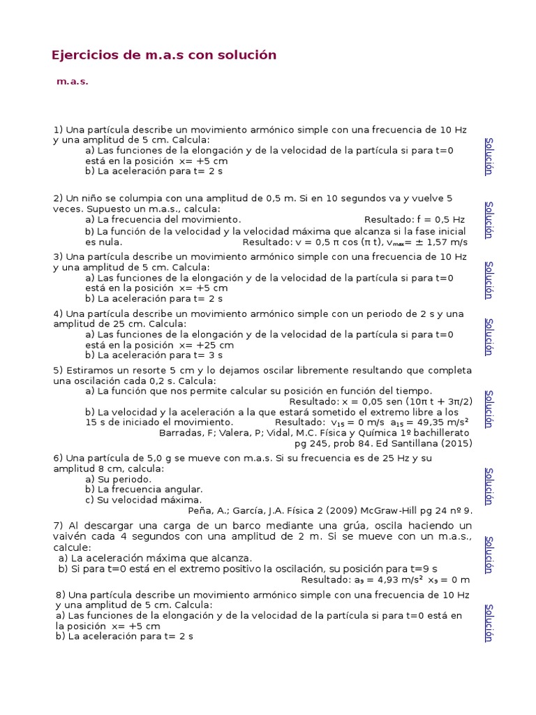 Ejercicios Mas Con Solucion | PDF | Cinemática | Marea