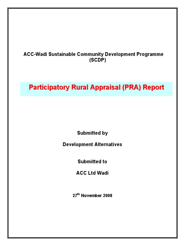 Participatory Rural Appraisal - Report Nov 27th | PDF | Labour ...