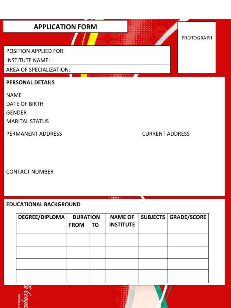 Coca-Cola - Mantra - Application Form | PDF