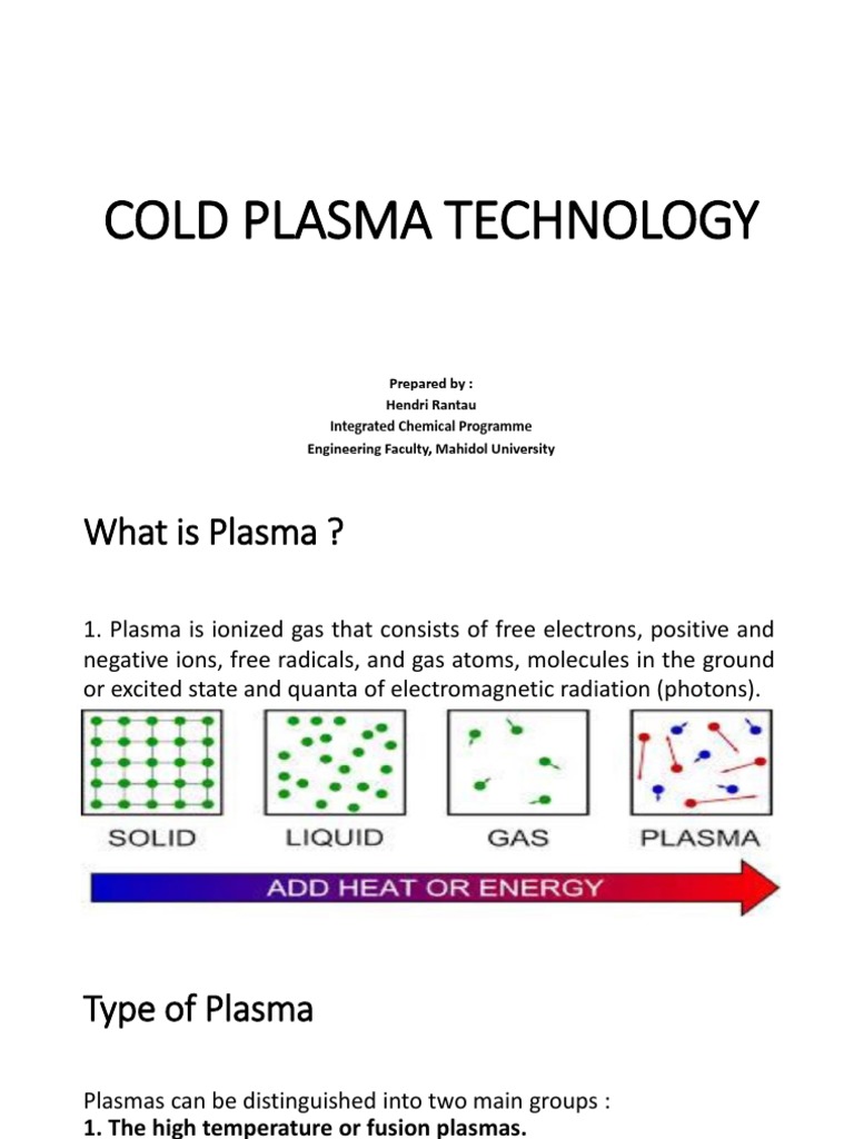 Cold Plasma Technology | PDF | Plasma (Physics) | Ion