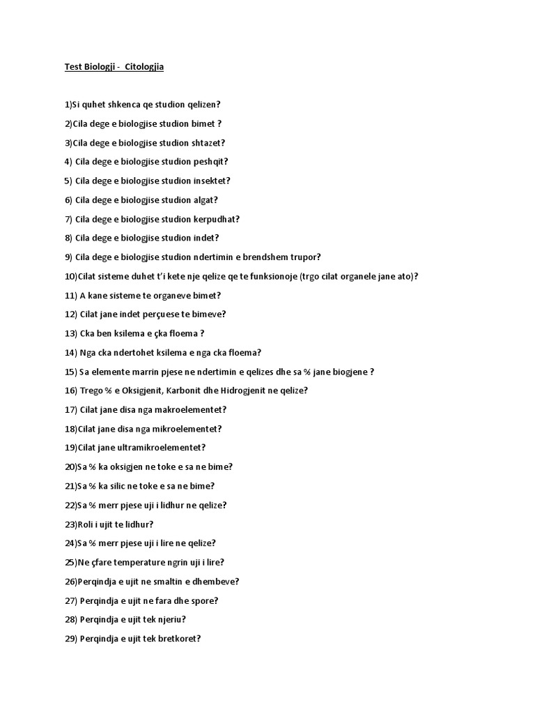 Test Biologji | PDF