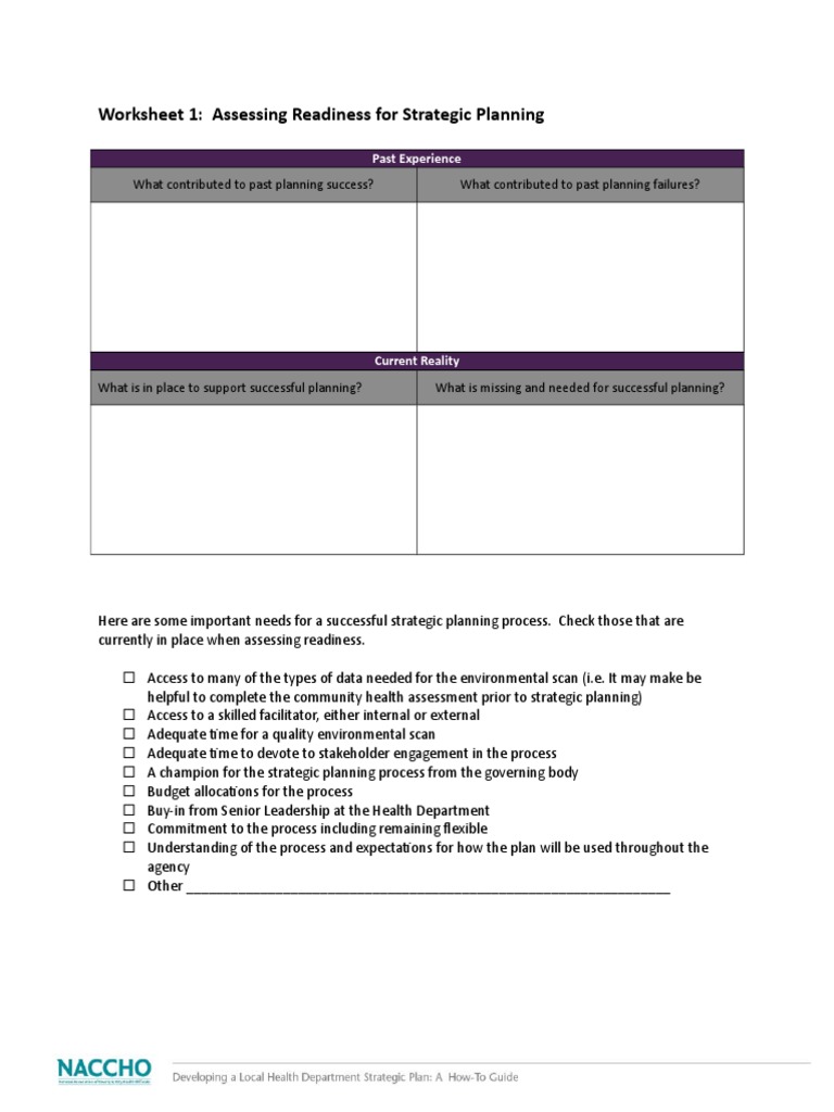 Strategic Planning Worksheets 4-17-121 | PDF | Strategic Planning ...