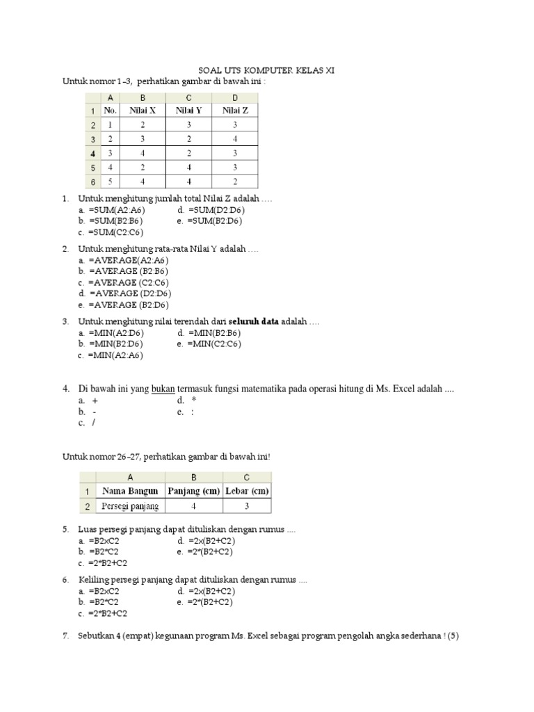Ujian Praktek Excel | PDF | Metode & Bahan Ajar | Komputer