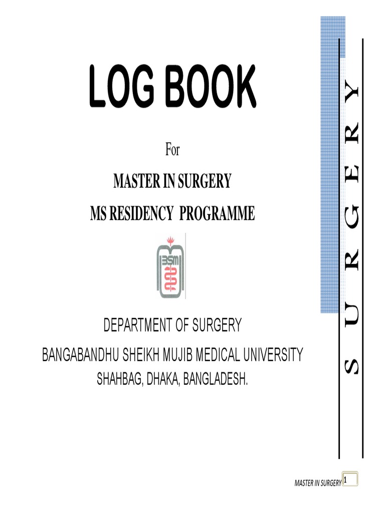 MS Surgery Log Book for Residents | PDF | Surgery | Patient