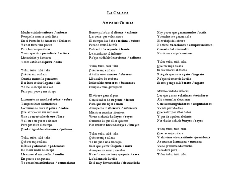 La recanija calaca: Una crítica social a través de la muerte | PDF