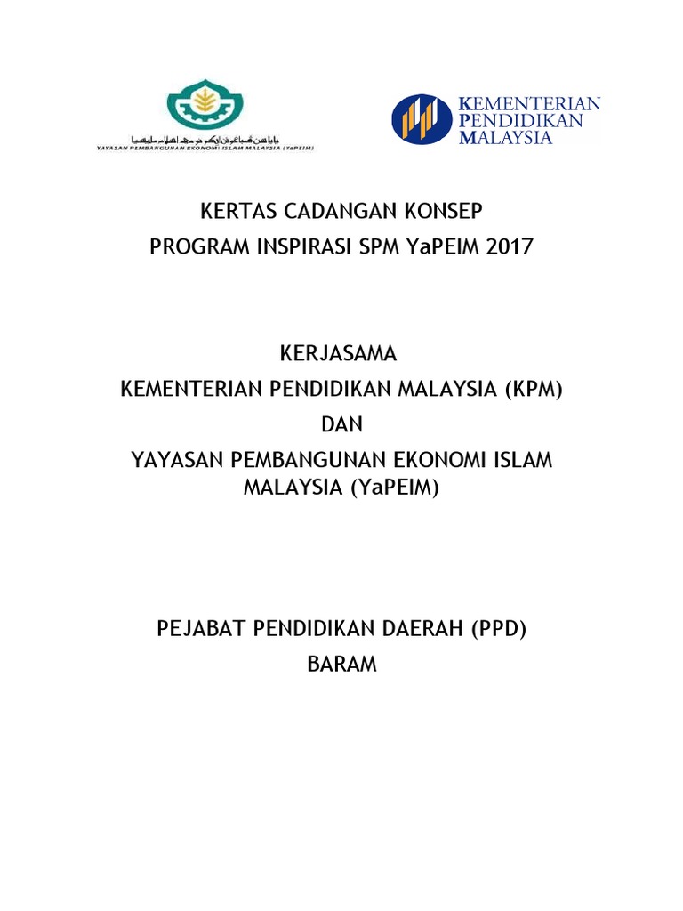Kertas Cadangan Program Inspirasi YaPIEM | PDF