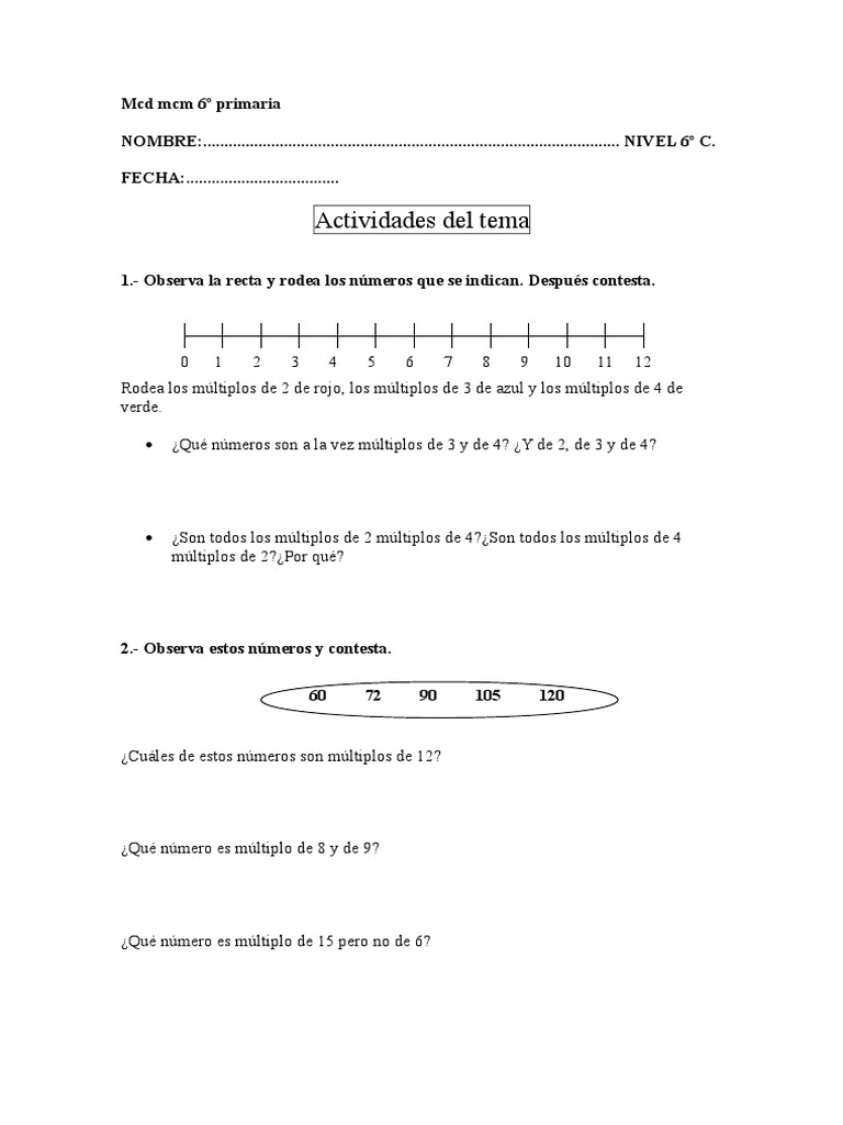 Mate MCD MCM | PDF | Aritmética | Números