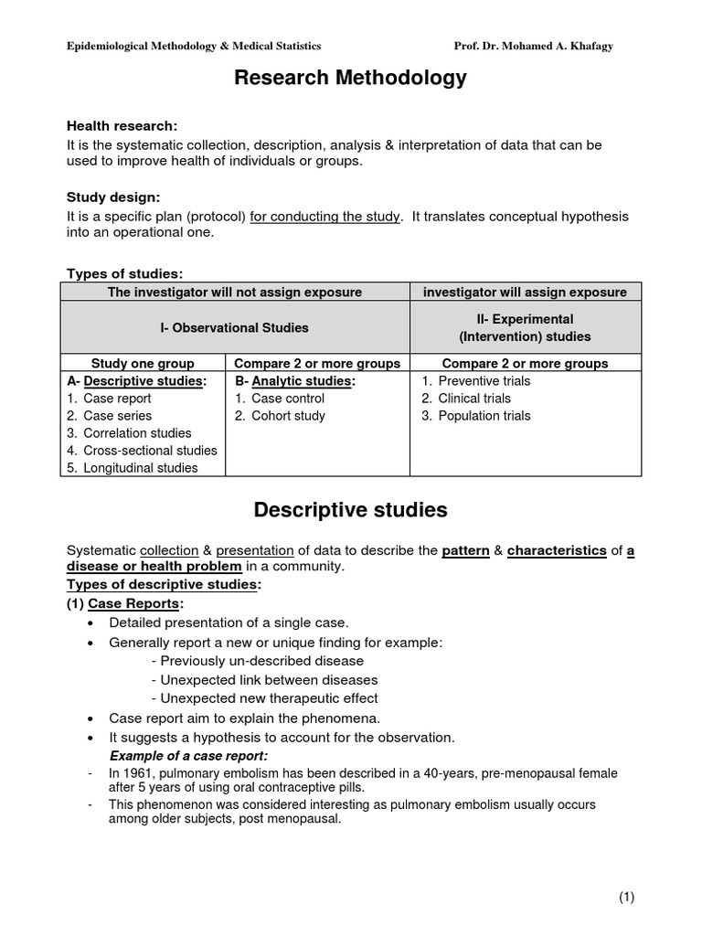 Epidemiological Methodology & Medical Statistics | PDF | Cohort Study ...