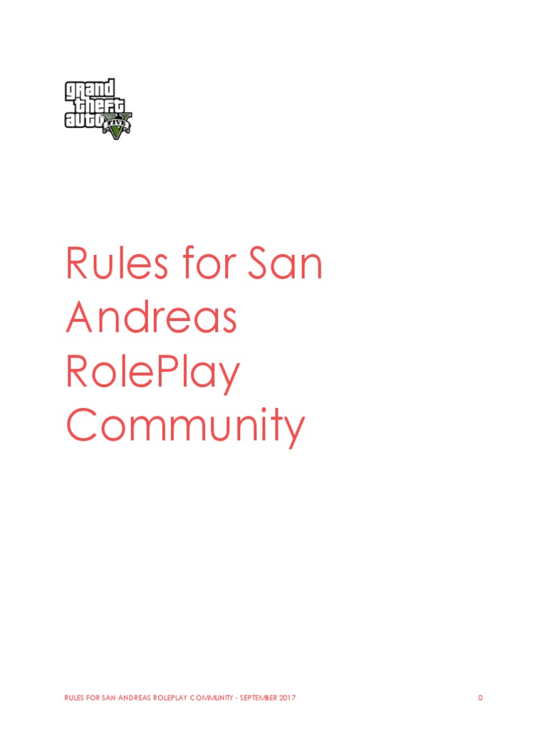 Rules For San Andreas Roleplay Community | PDF | Misdemeanor | Felony