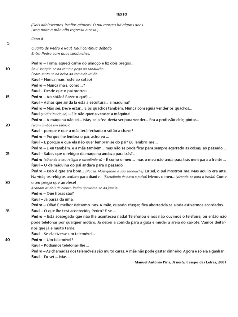 Teste Texto Dramatico 6Âº Ano | PDF | Teatro | Idiomas