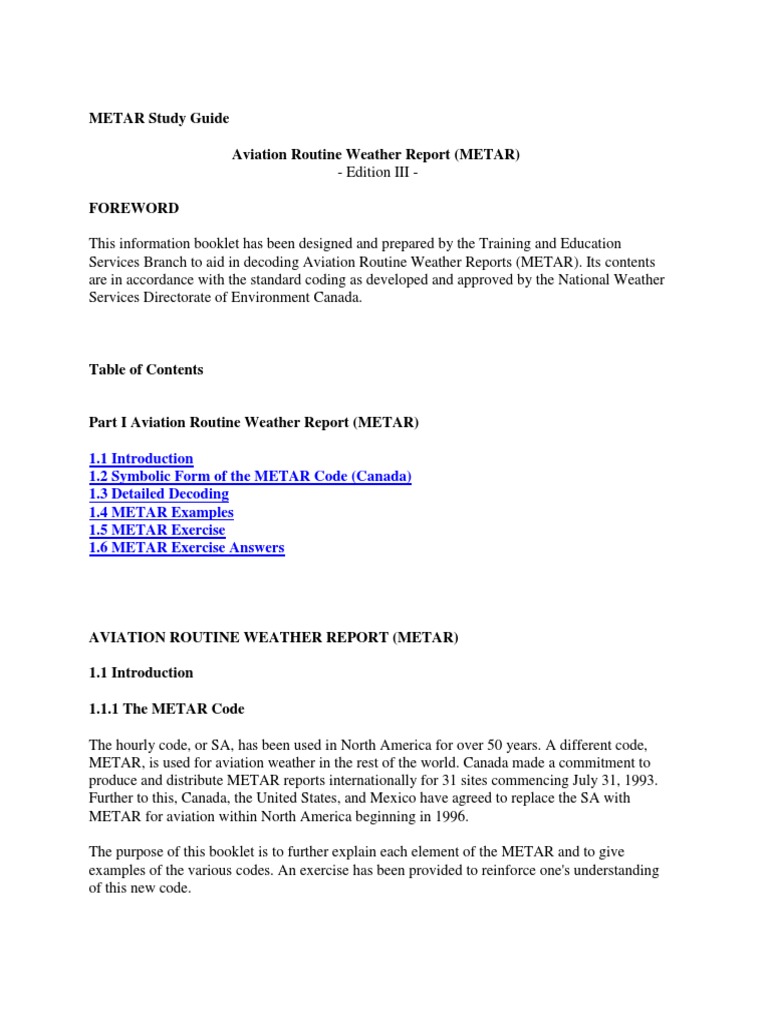 Metar | PDF | Meteorological Phenomena | Forms Of Water